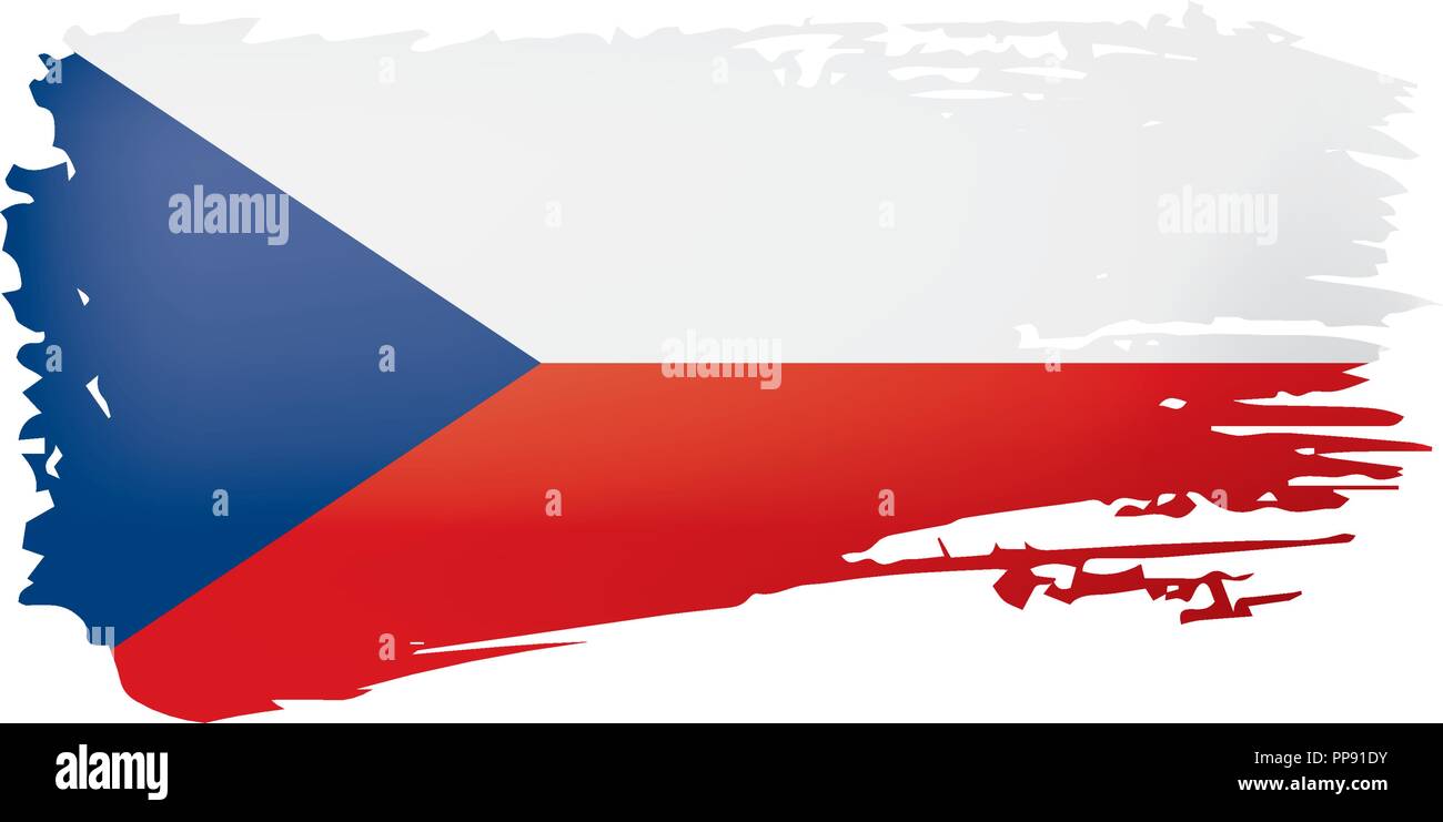 Czechia flag, vector illustration on a white background Stock Vector ...