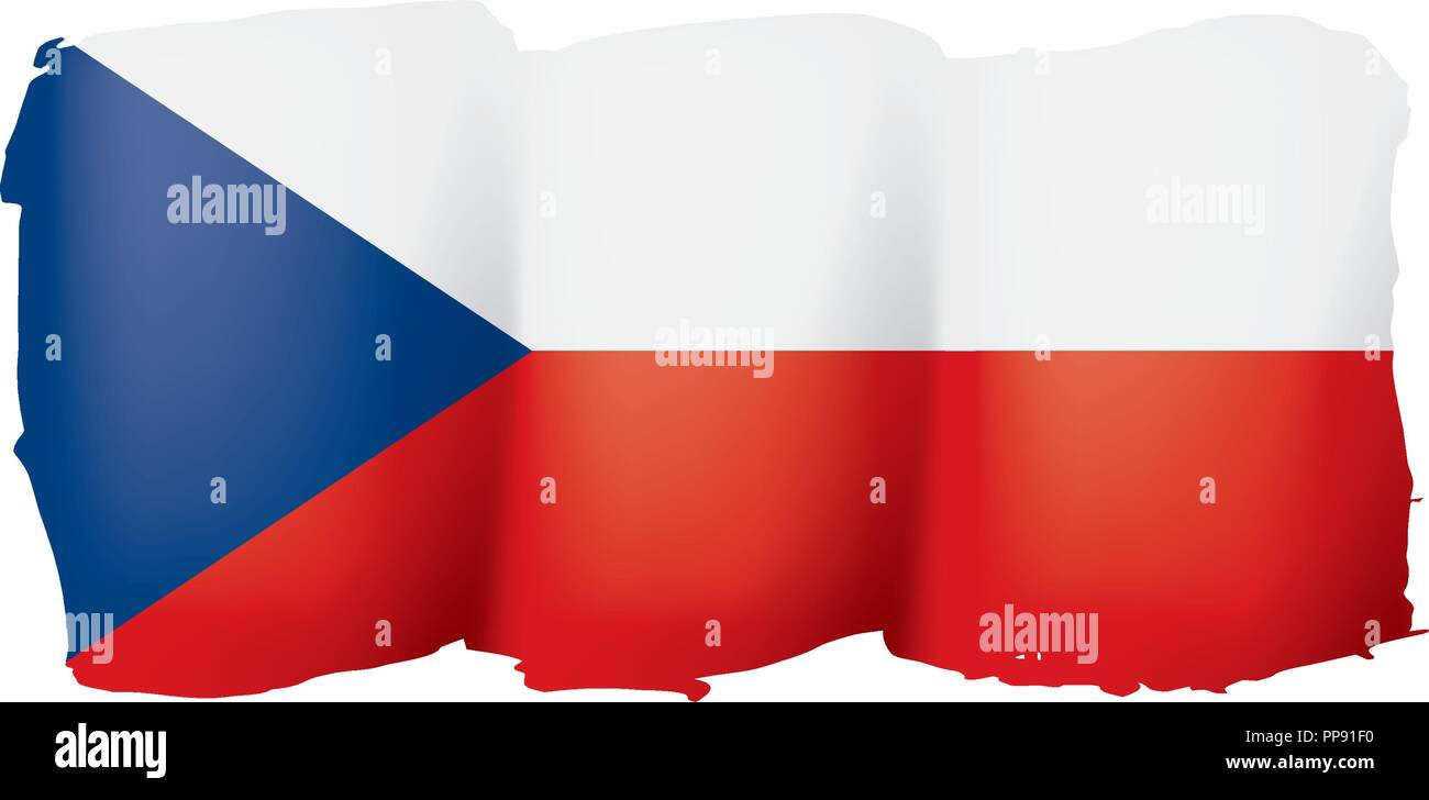 Czechia flag, vector illustration on a white background Stock Vector ...