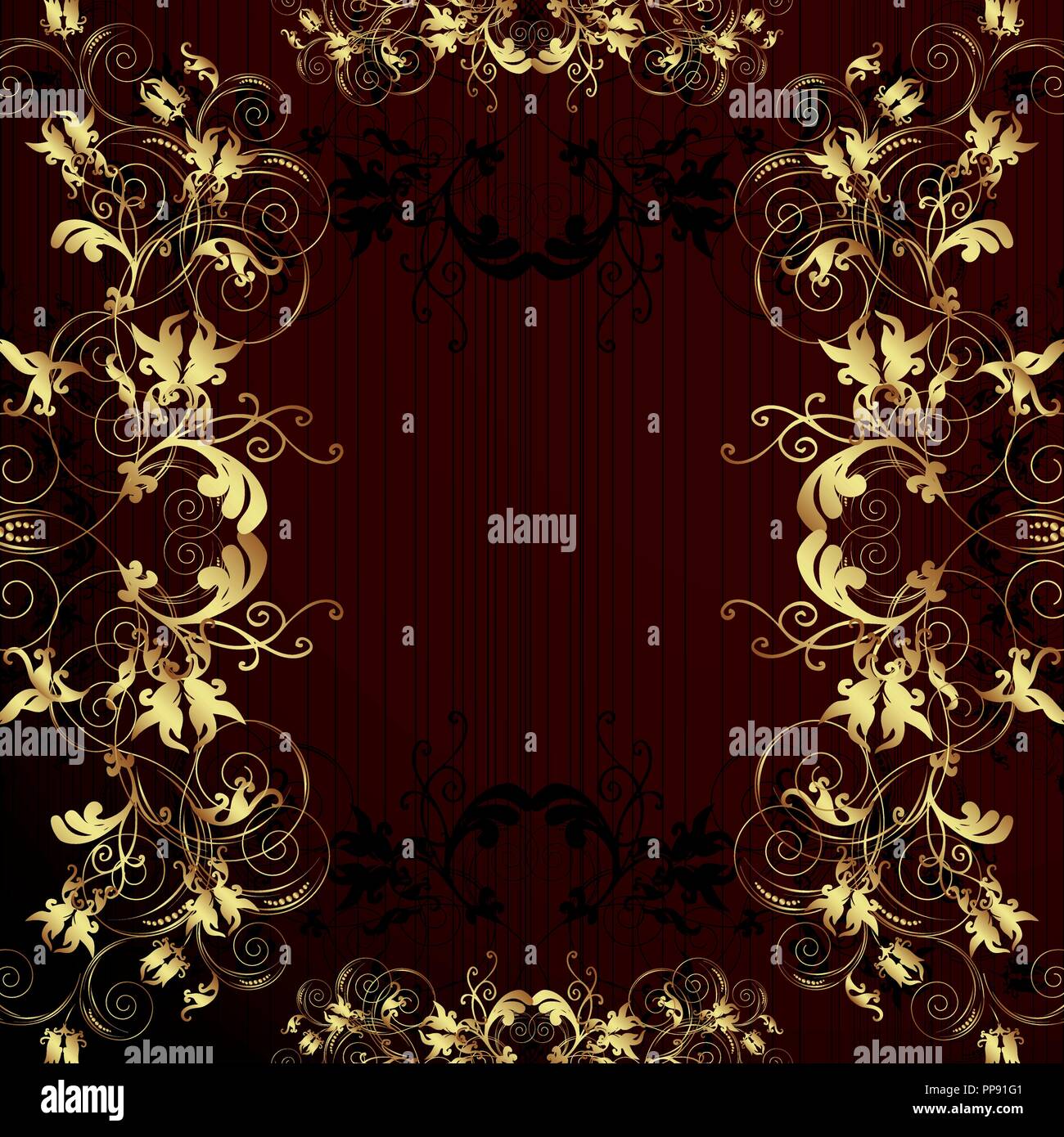 Flower background Dark red and gold Stock Vector Image & Art - Alamy