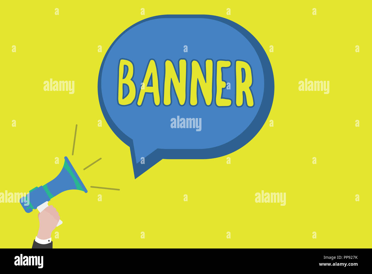 Conceptual hand writing showing Banner. Business photo showcasing long ...