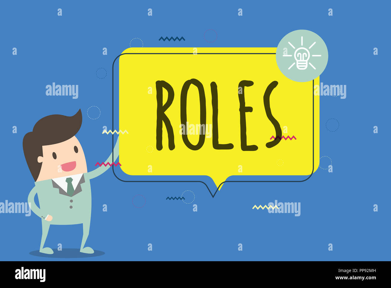 Text sign showing Roles. Conceptual photo part played by person thing ...