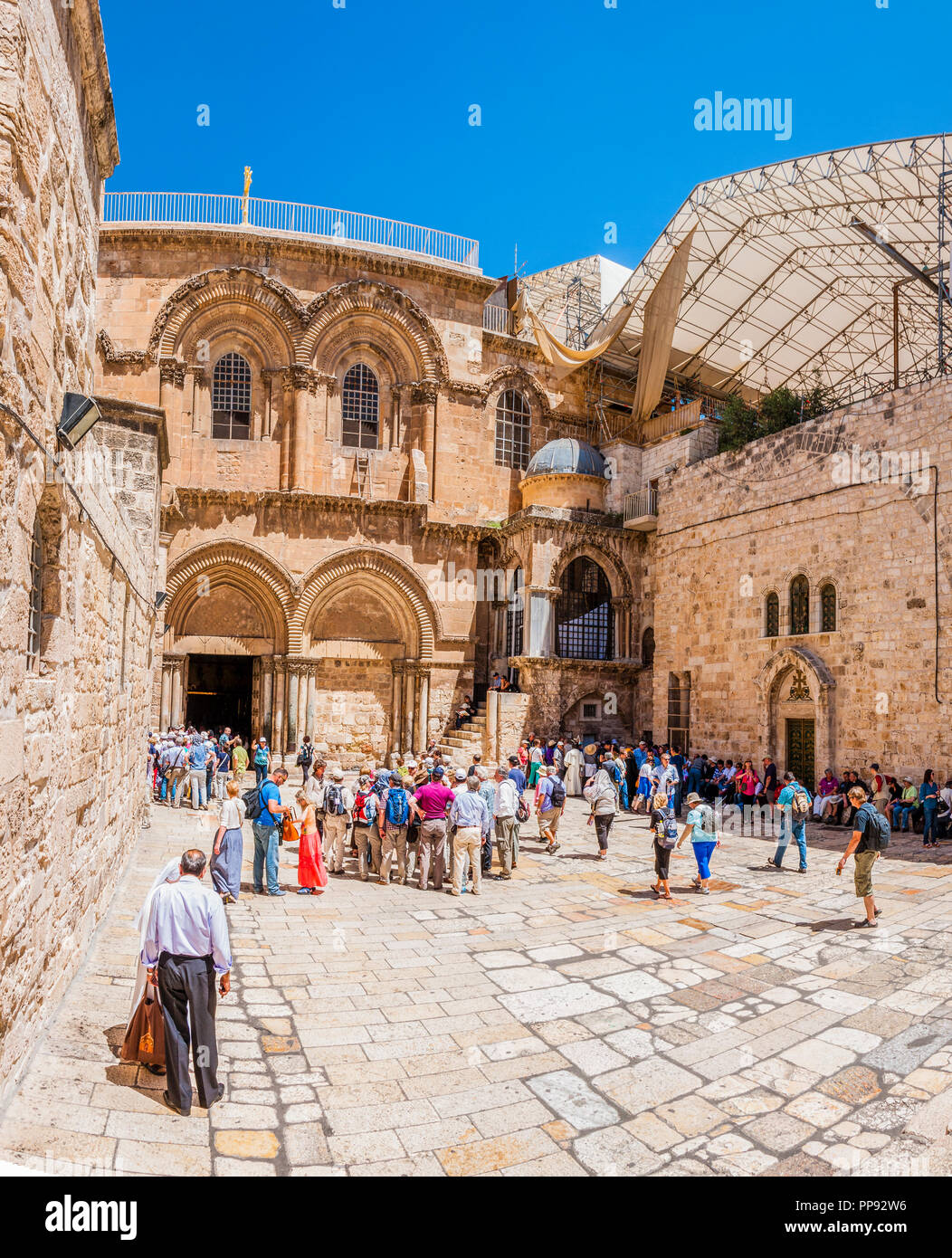 Jerusalem, Israel - April 29, 2014: The main entrance square to the ...