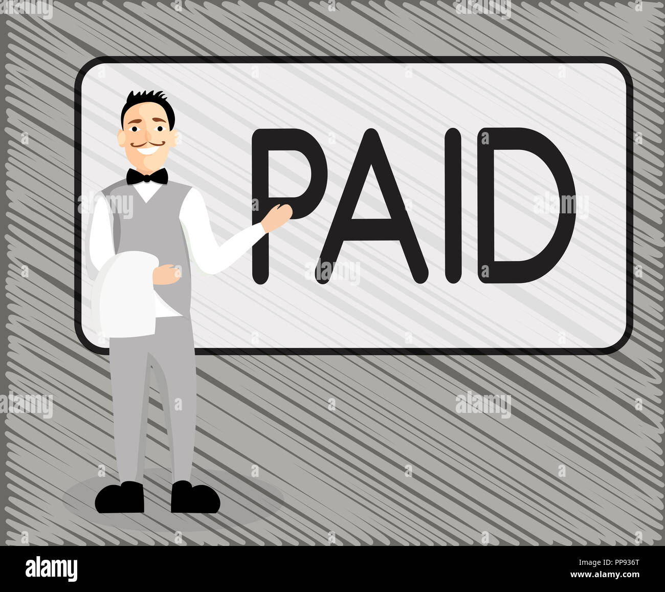 Text sign showing Paid. Conceptual photo Due for job done Ones receive ...