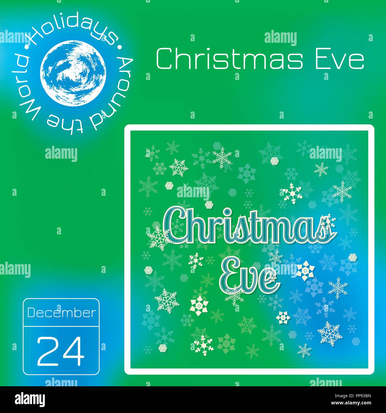 Christmas Eve. 24 December. Concept of a Christian holiday. Vintage ...