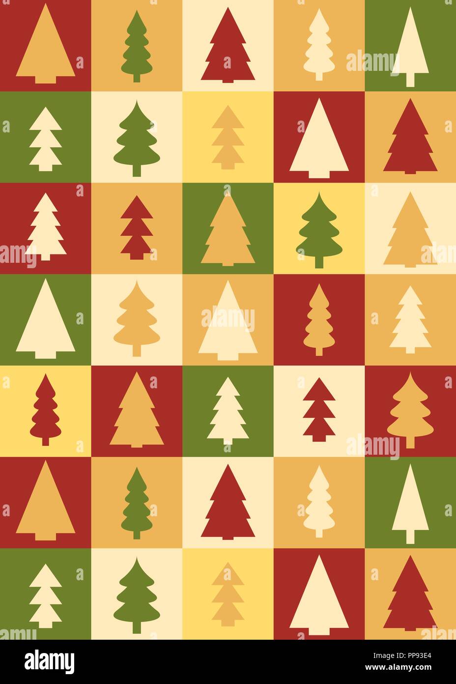 Christmas tree background - seamless texture illustration. Patchwork ...