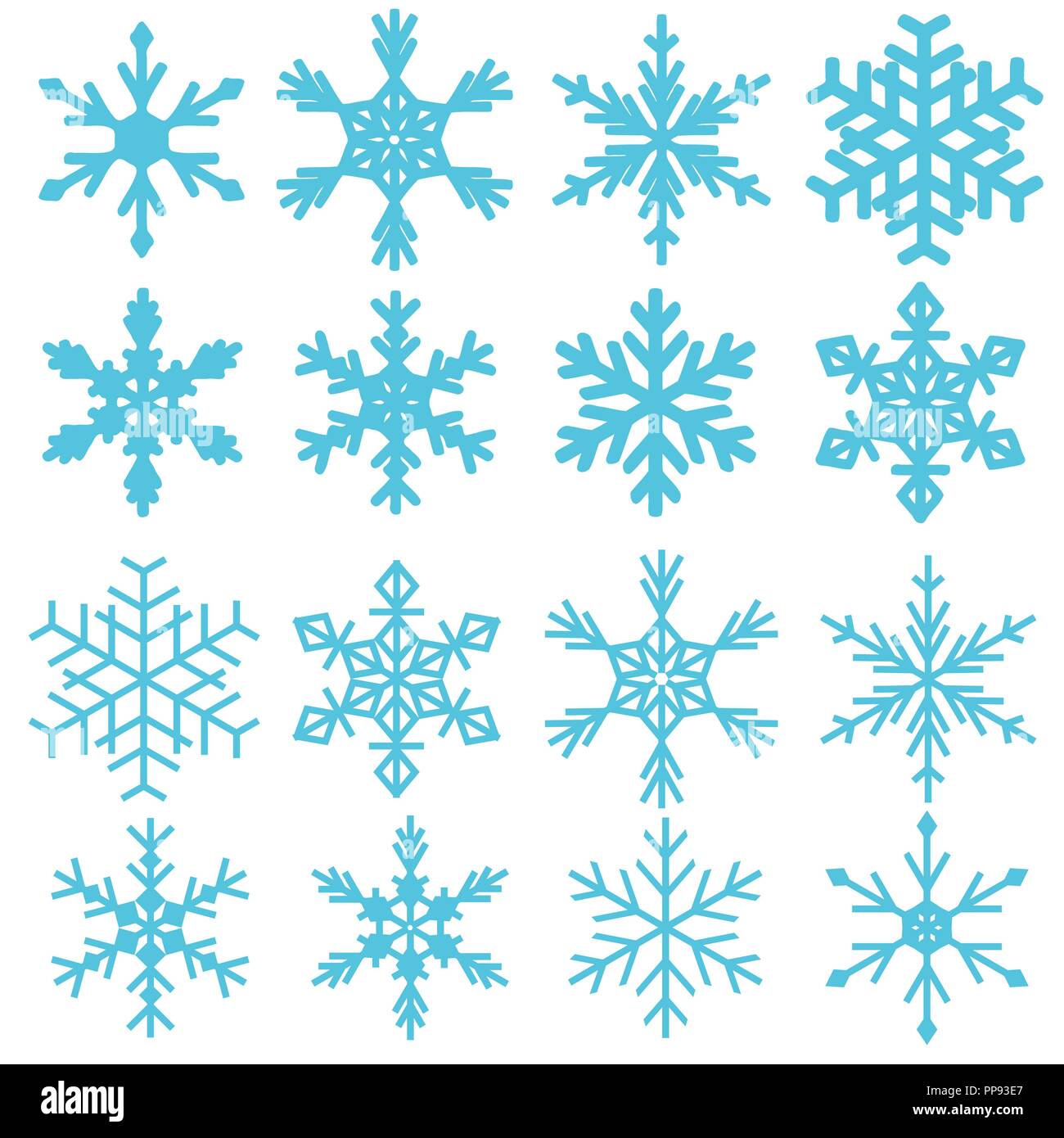 Snowflake vector set - snow shape collection. Christmas design elements ...