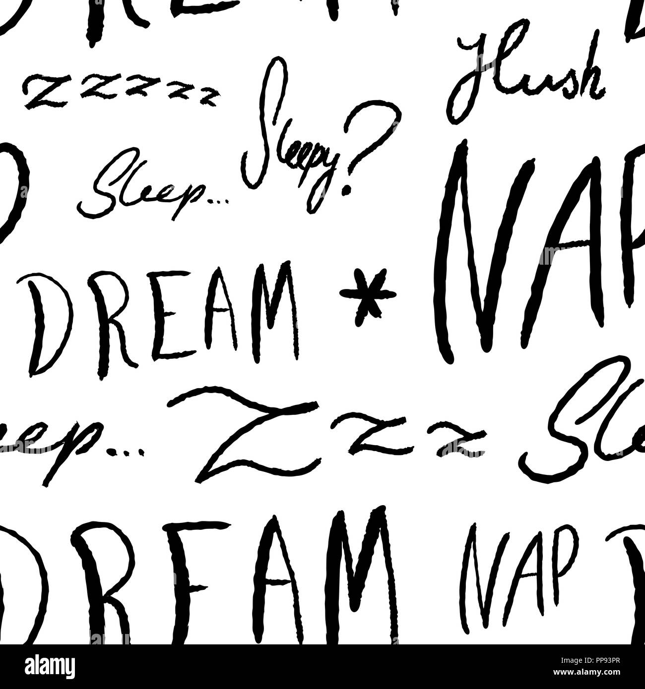 Bedsheets design pattern. Sleepy doodle - sleep time vector texture ...
