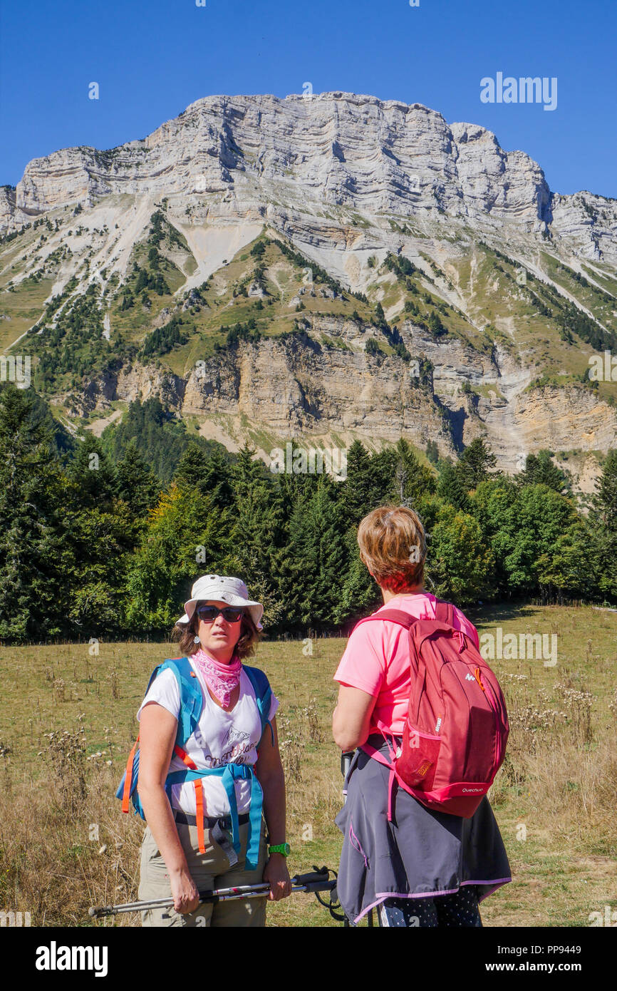 Mountain hiking, Chartreuse range, Isere, France Stock Photo - Alamy