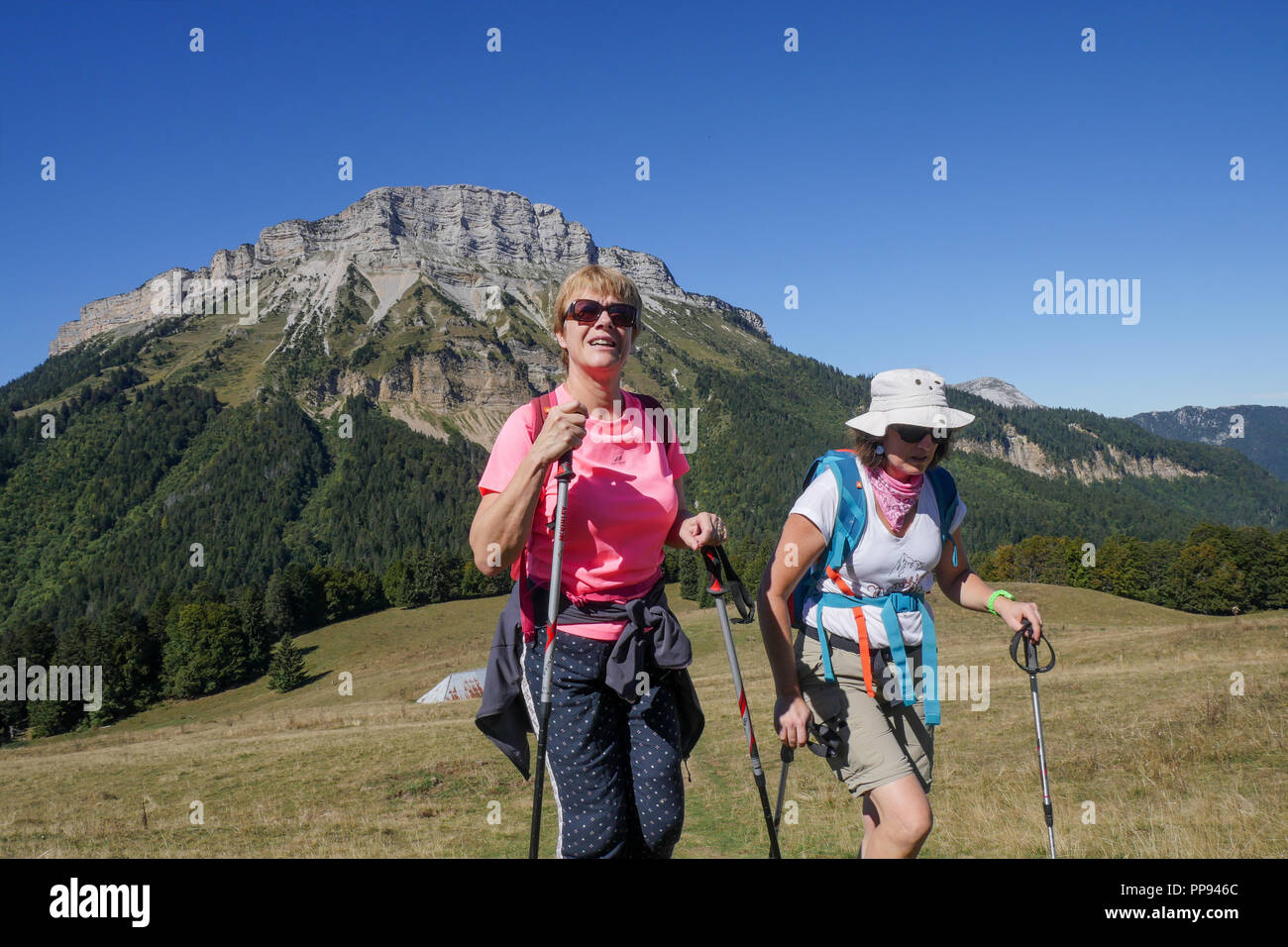 Mountain hiking, Chartreuse range, Isere, France Stock Photo - Alamy