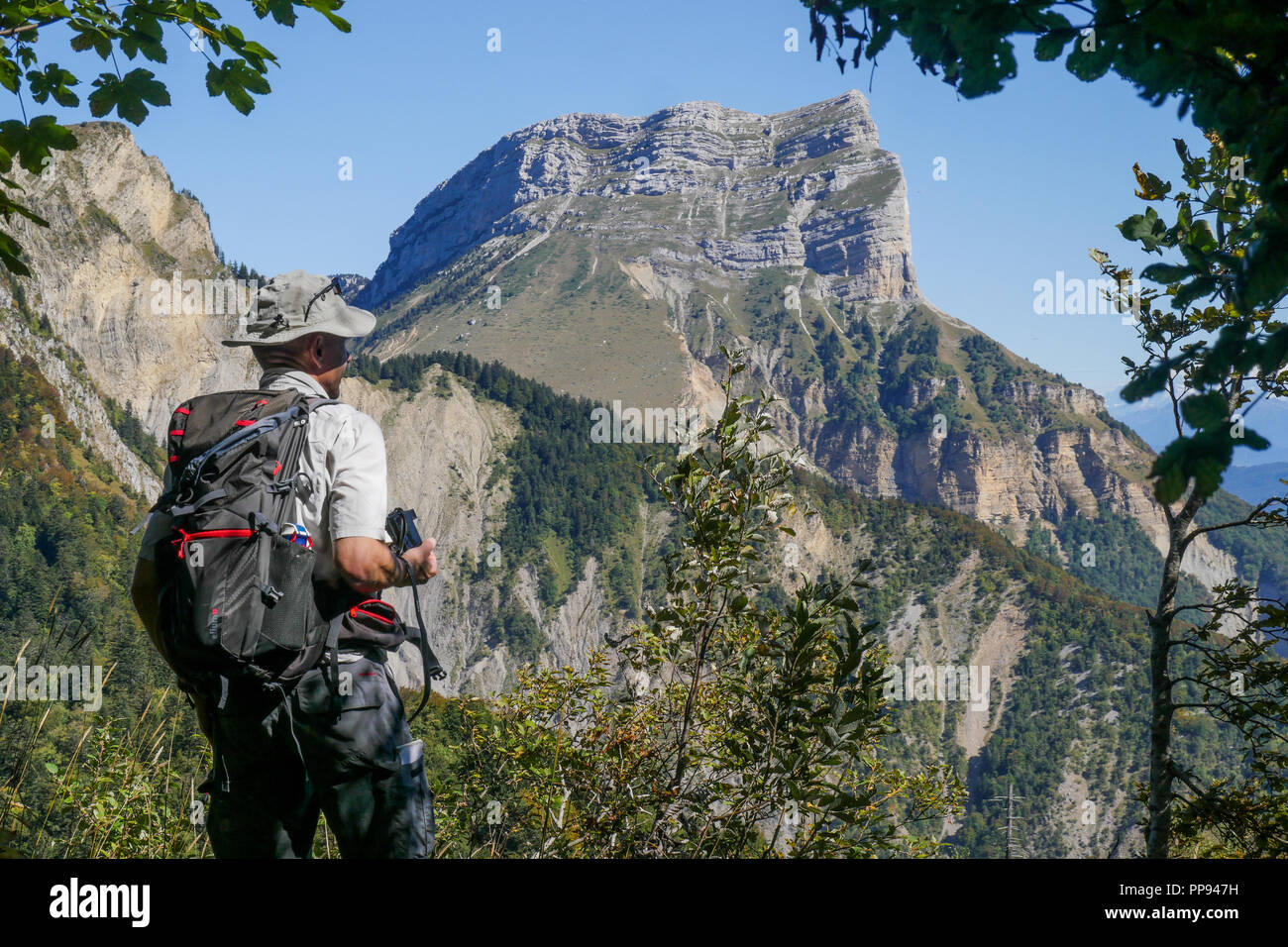 Mountain hiking, Chartreuse range, Isere, France Stock Photo - Alamy