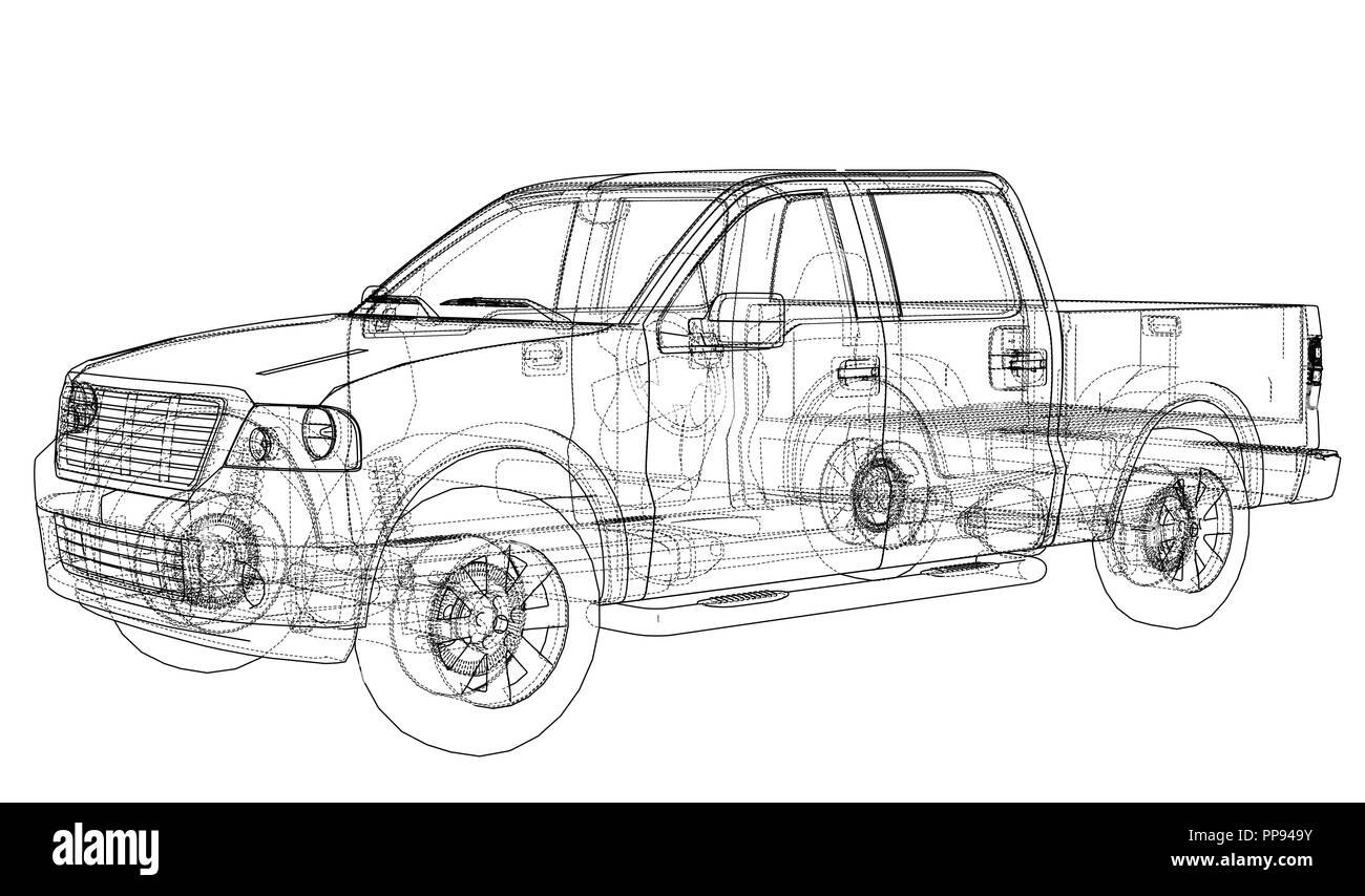 Car SUV drawing outline. Vector rendering Stock Vector Image & Art - Alamy