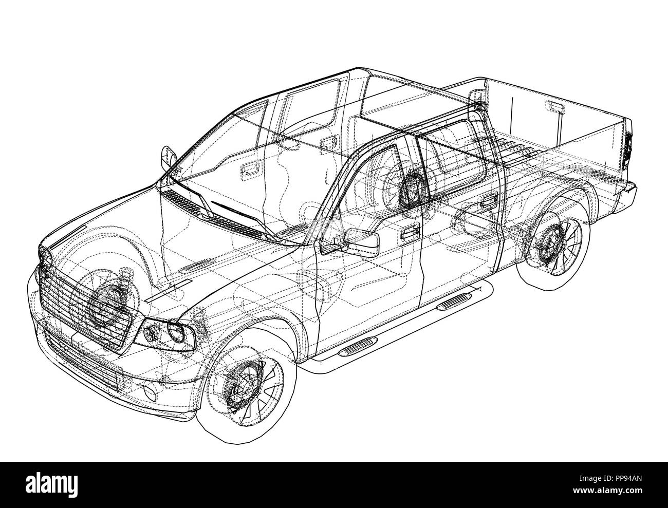Car SUV drawing outline. Vector rendering Stock Vector Image & Art - Alamy