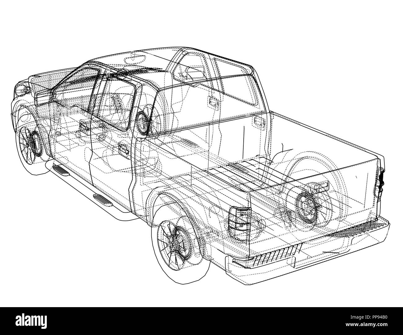 Car SUV drawing outline. Vector rendering Stock Vector Image & Art - Alamy