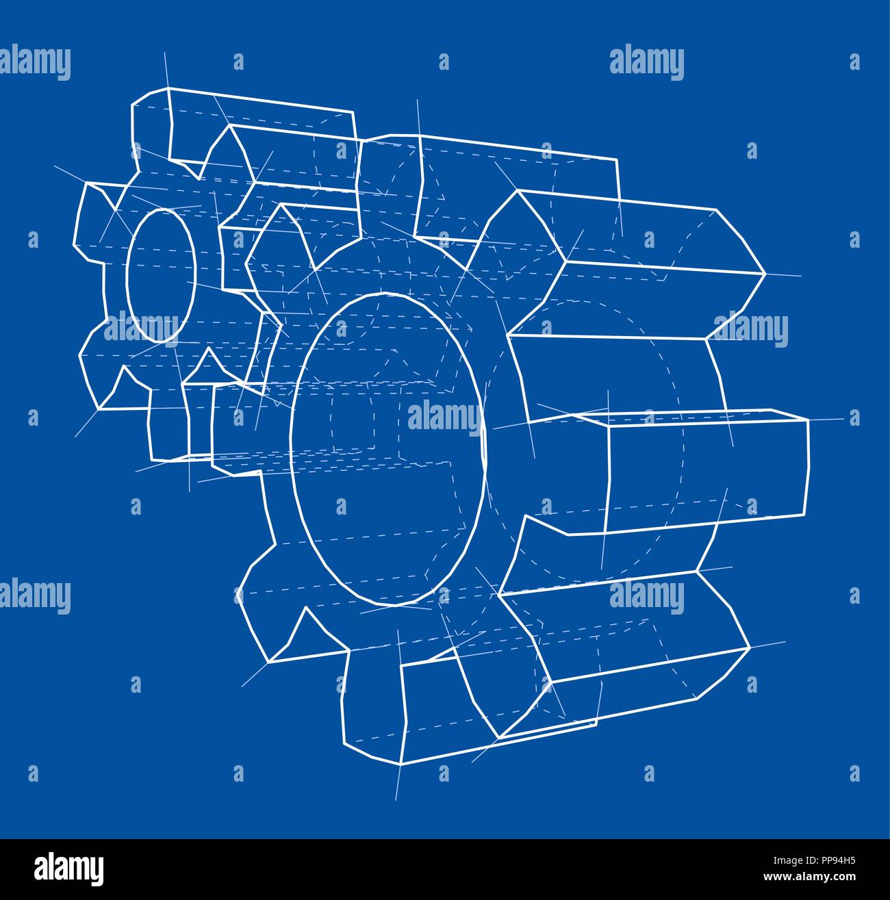 3D gear wheel. Vector rendering of 3d Stock Vector Image & Art - Alamy