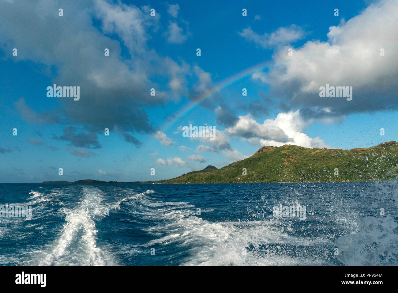 cruise sailship sailing in bora bora french polynesia atoll Stock Photo ...