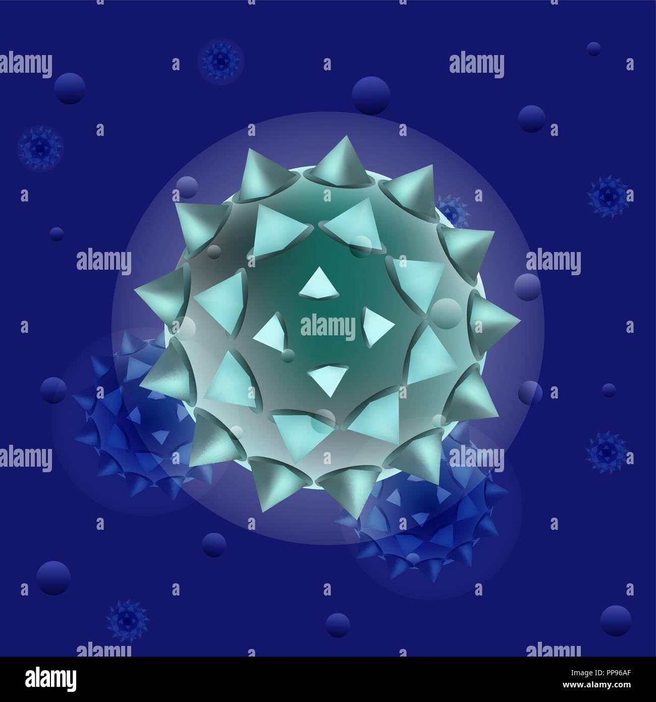 Vector virus or bacteria. Virus or bacteria under microscope. Concept ...