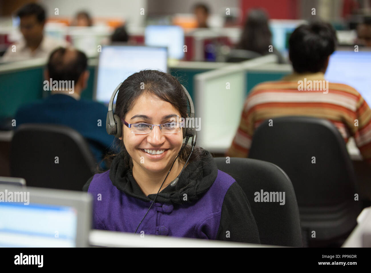 Indian Call centre staff Stock Photo - Alamy