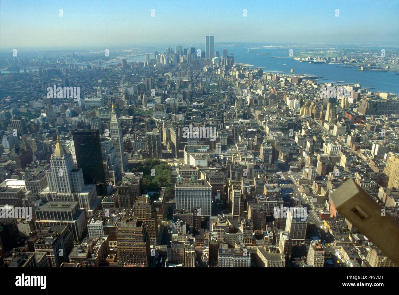 USA, New York city, the Manhattan skyline with World Trade Center Twin ...