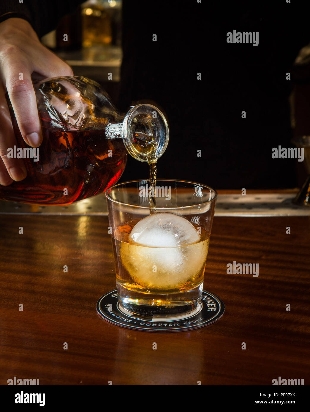 Butcher and Banker Cocktail Menu Drinks. Product commercial table top ...