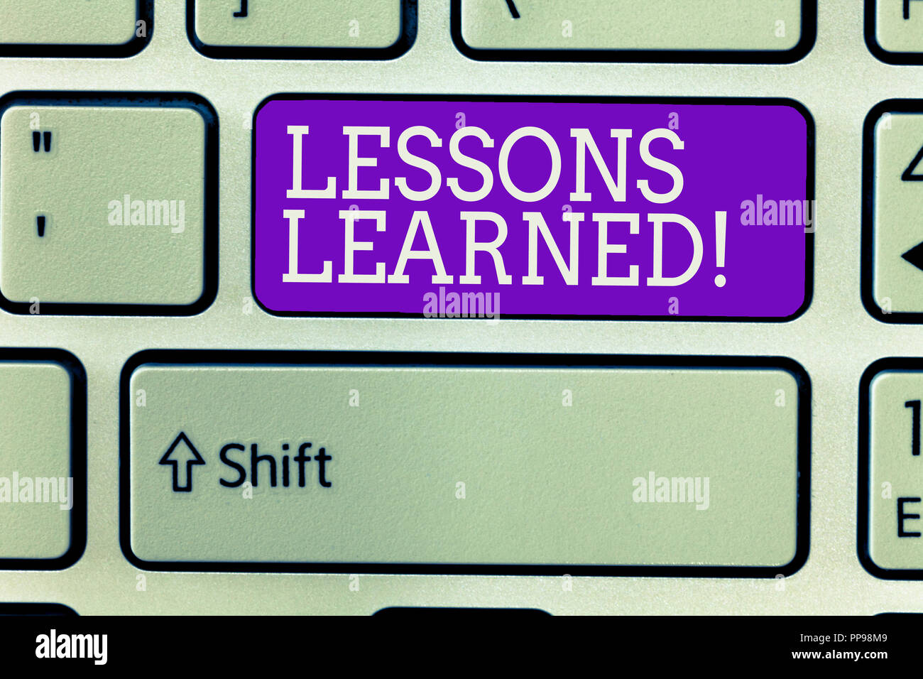 Writing note showing Lessons Learned. Business photo showcasing ...