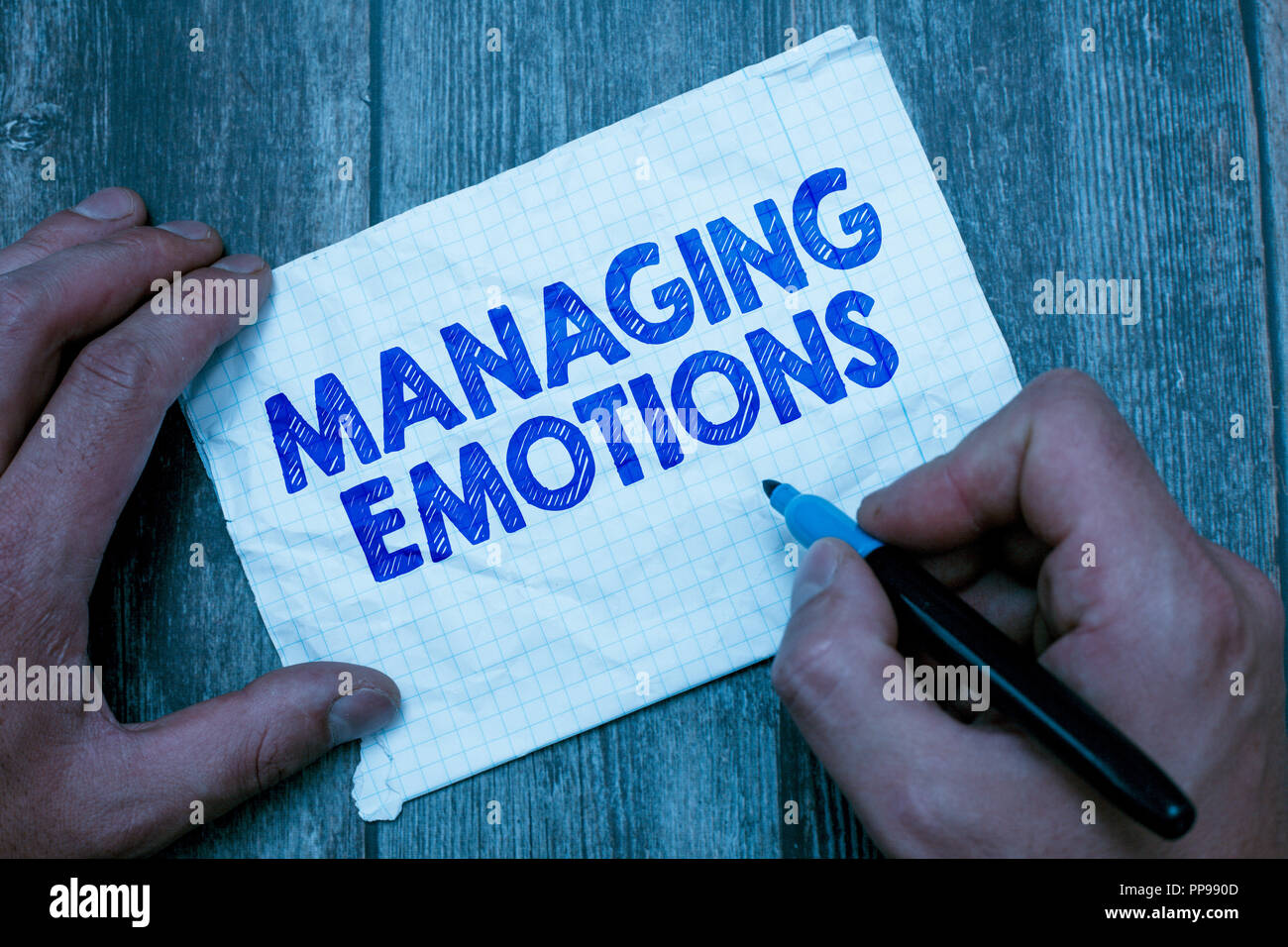 Text sign showing Managing Emotions. Conceptual photo Controlling ...