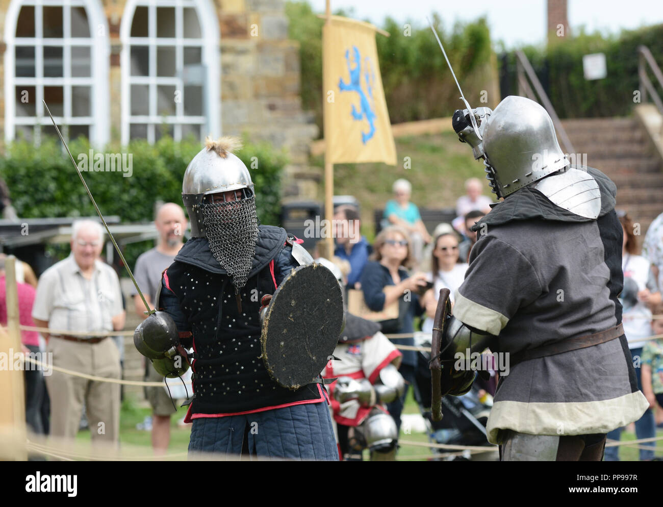 TONBRIDGE, ENGLAND - SEPTEMBER 9, 2018: Duel between combat fighters ...
