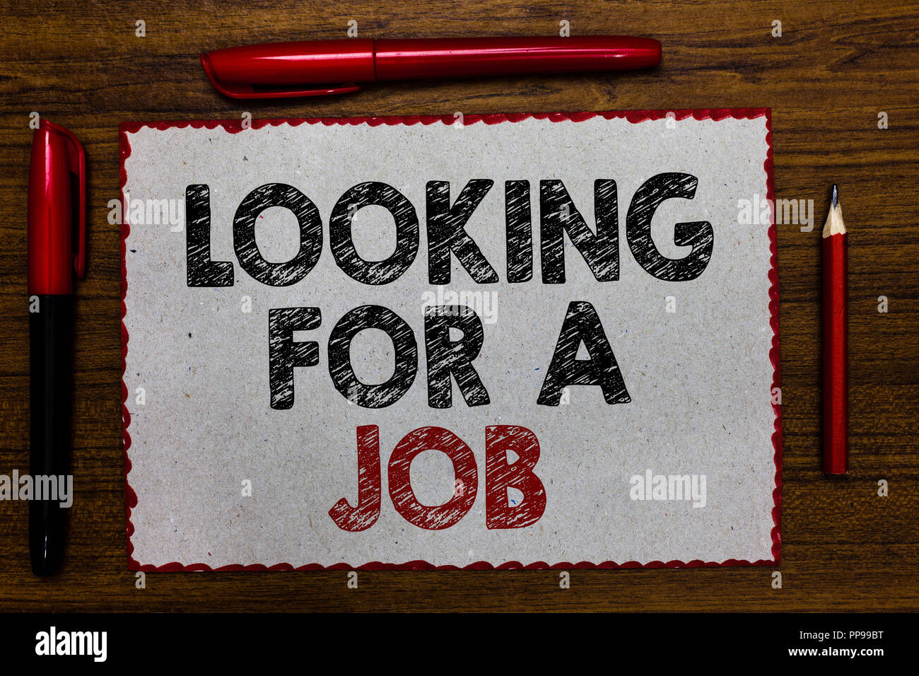 Text sign showing Looking For A Job. Conceptual photo Unemployed ...