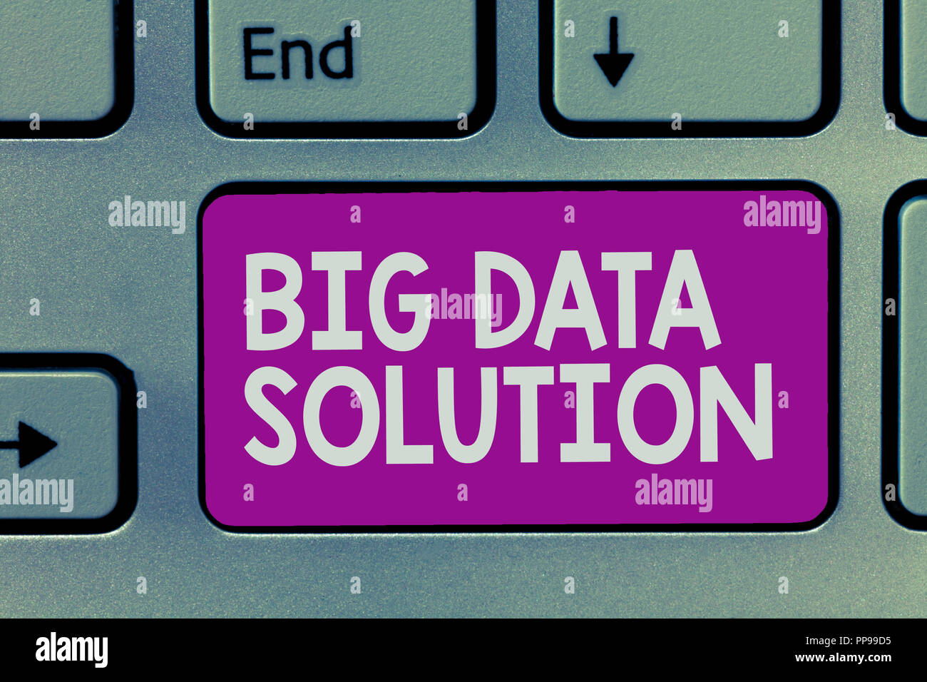 Handwriting text writing Big Data Solution. Concept meaning Extracting value from huge volumes ...