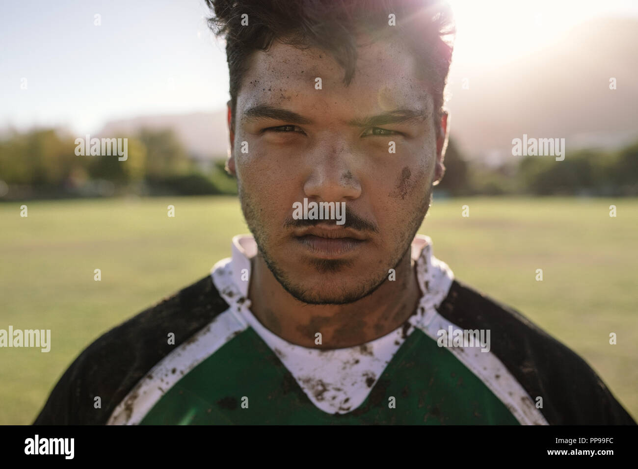 Rugby player face close up hi-res stock photography and images - Alamy