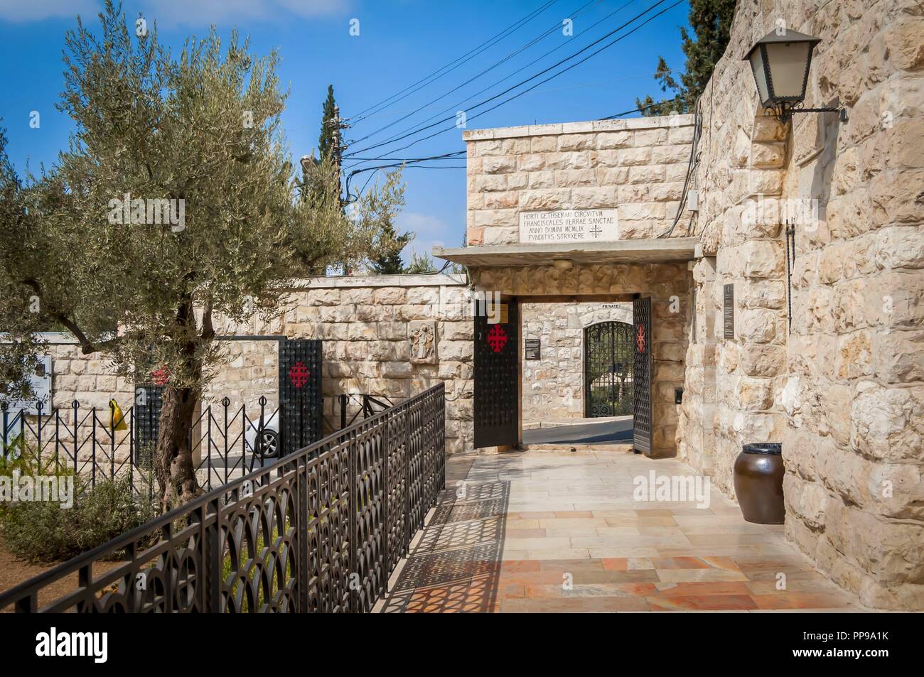 JERUSALEM, ISRAEL. September 15, 2017. An entrance of the Gethsemane ...