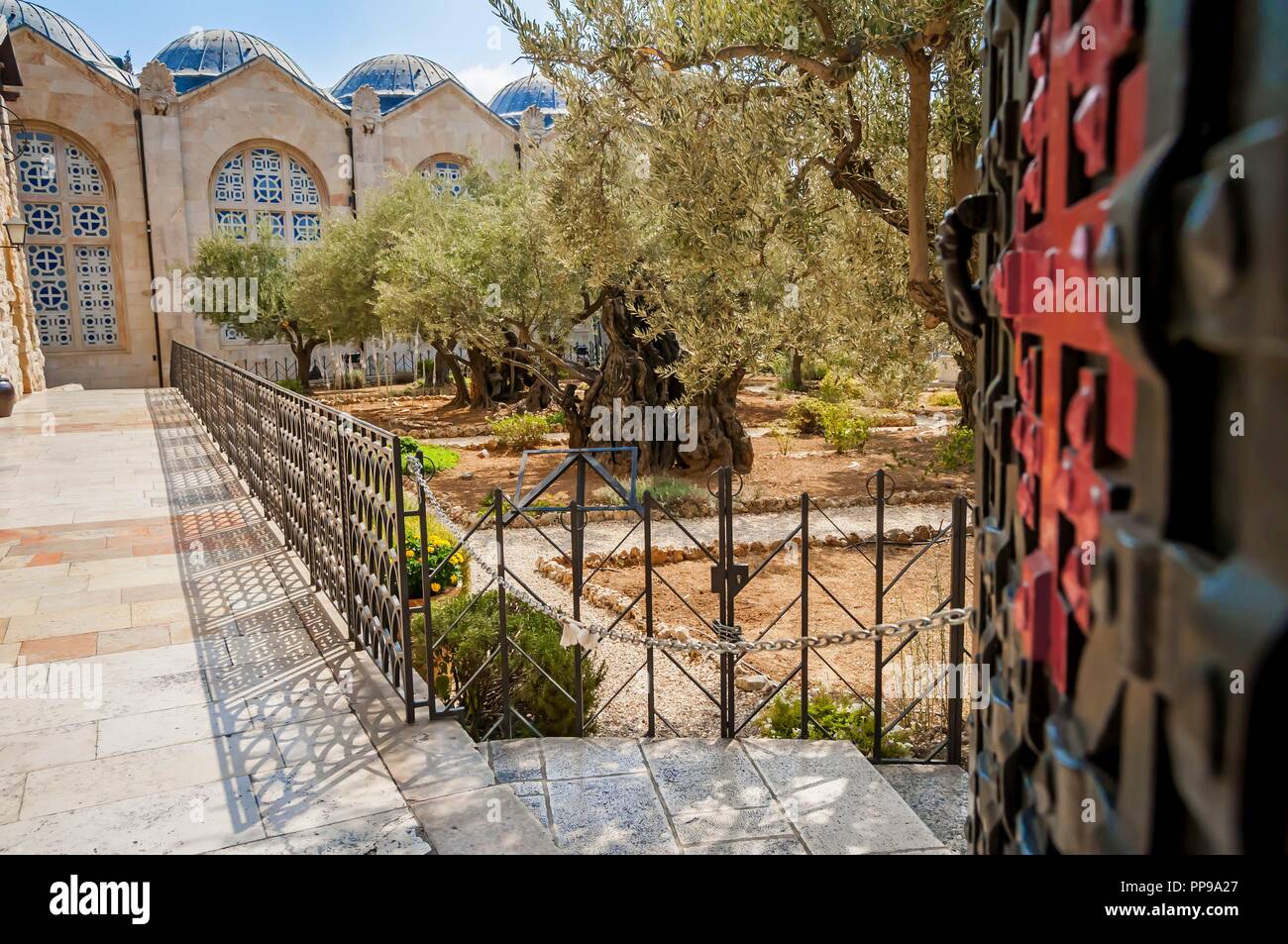 JERUSALEM, ISRAEL. September 15, 2017. An entrance of the Gethsemane ...