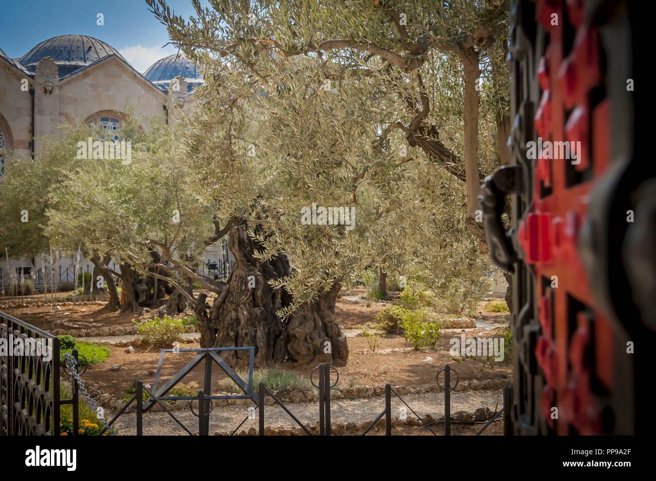 JERUSALEM, ISRAEL. September 15, 2017. An entrance of the Gethsemane ...