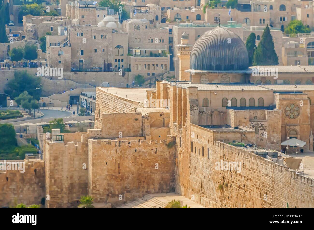 JERUSALEM, ISRAEL. September 15, 2017. A view of the Al Aqsa mosque ...