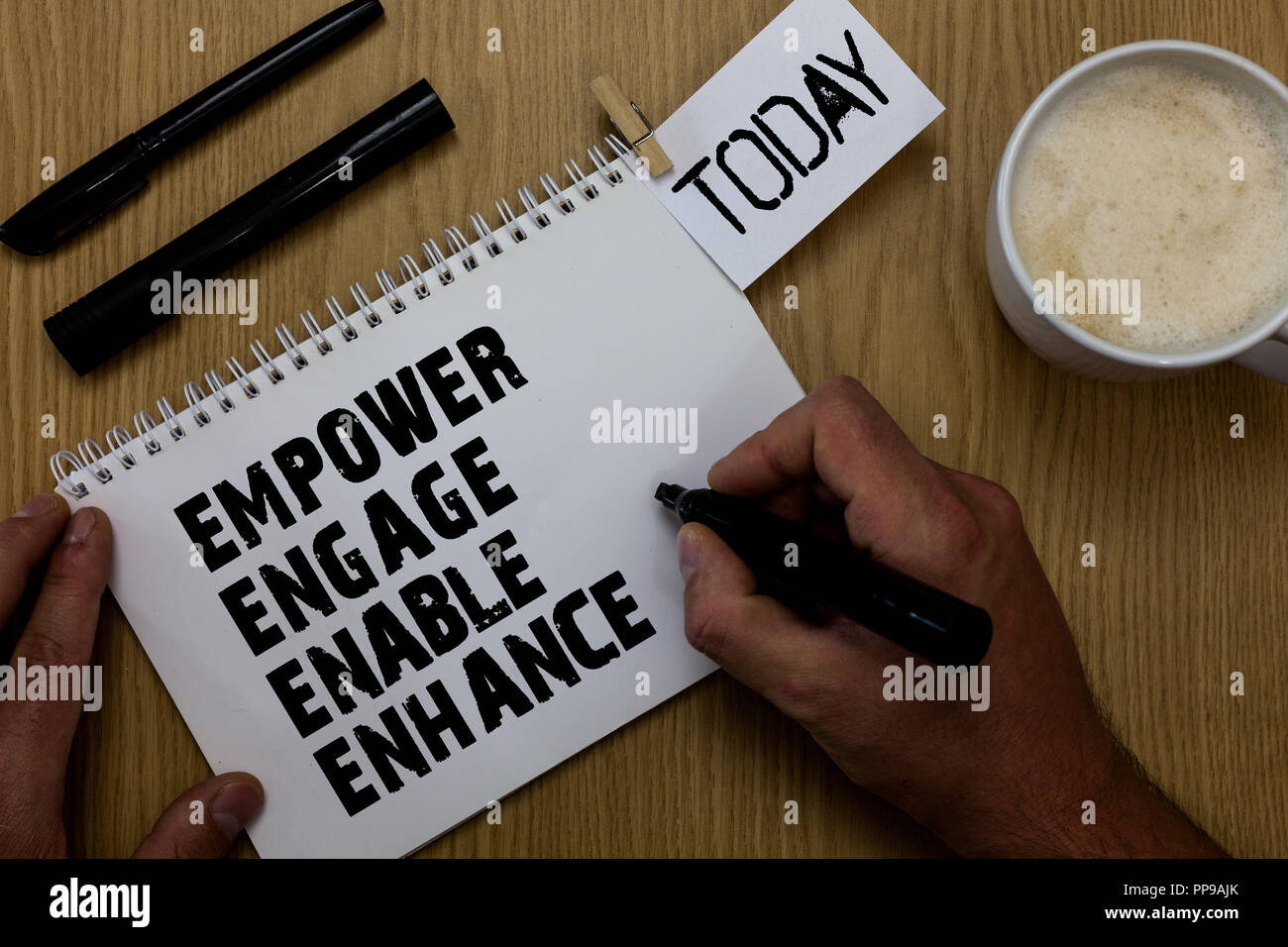 Text sign showing Empower Engage Enable Enhance. Conceptual photo ...