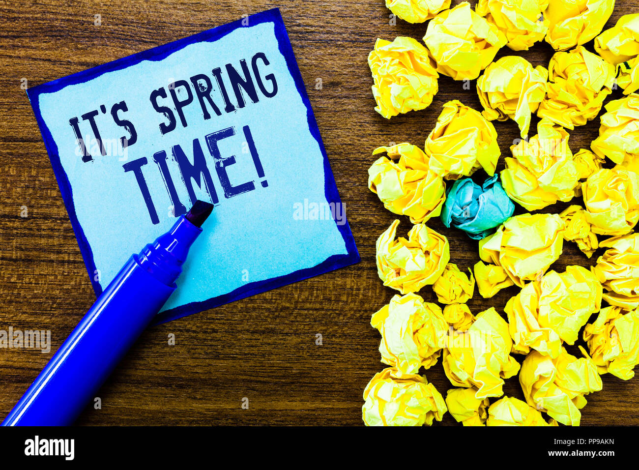 Writing note showing It s is Spring Time. Business photo showcasing ...