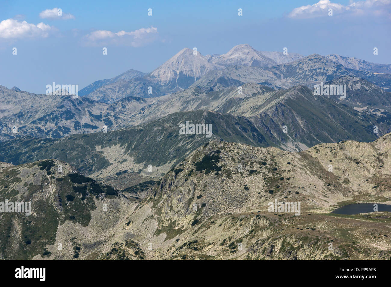 Amazing Panorama from Kamenitsa peak, Pirin Mountain, Bulgaria Stock ...