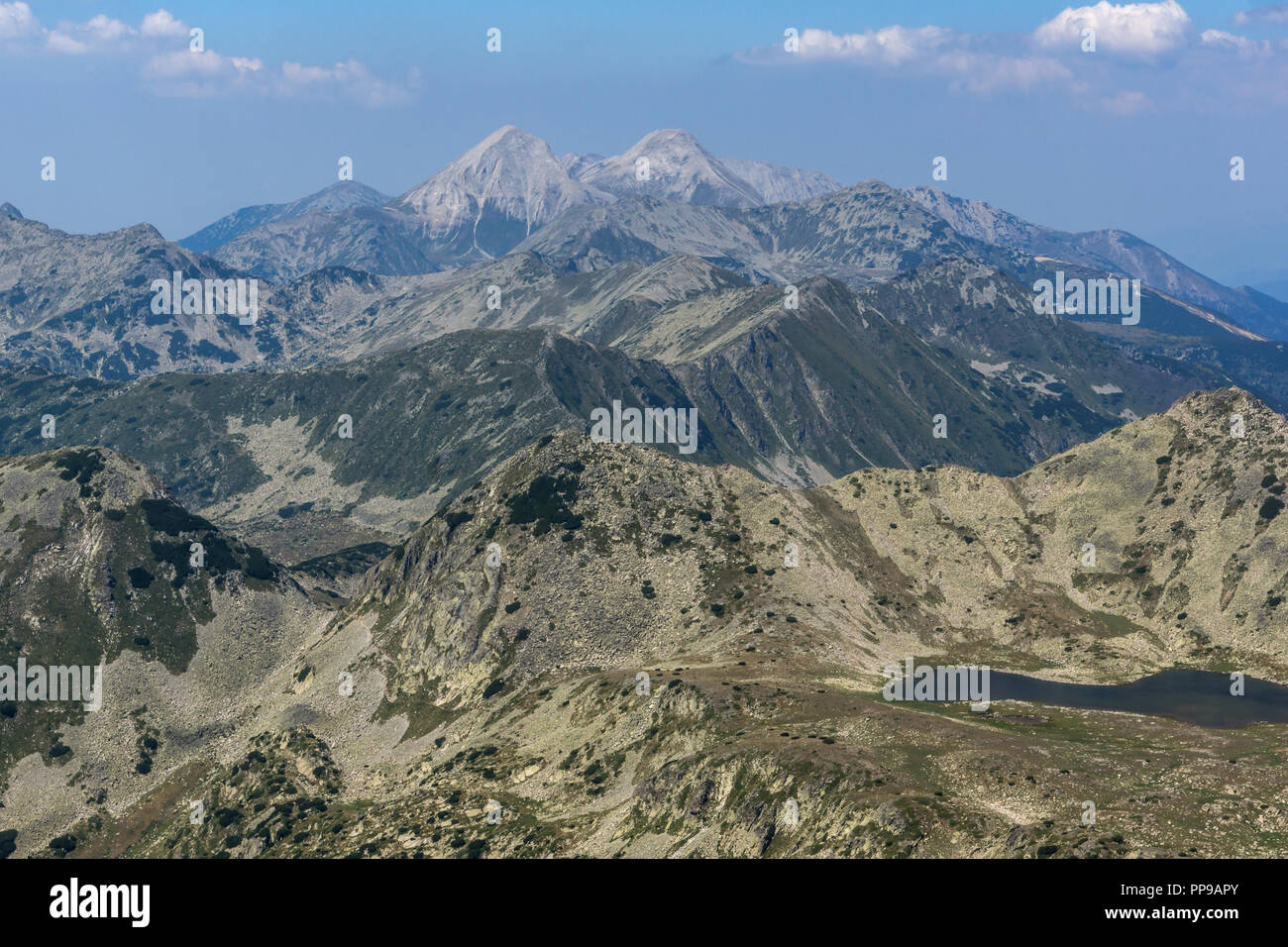 Amazing Panorama from Kamenitsa peak, Pirin Mountain, Bulgaria Stock ...