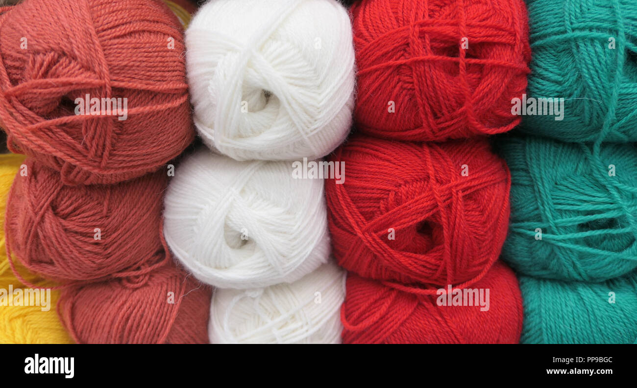 Close up shot of wool yarn balls as background Stock Photo - Alamy