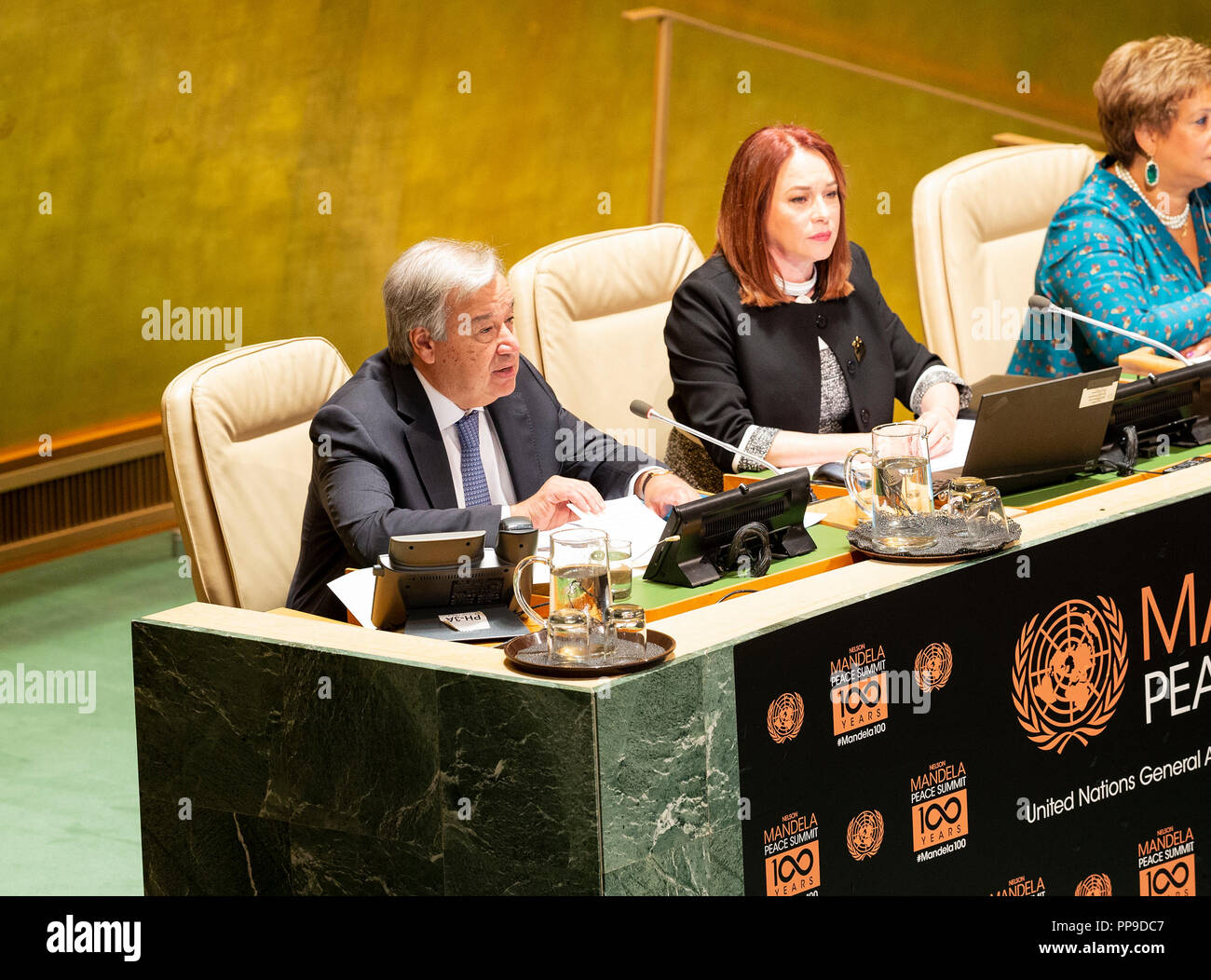Secretary-General Antonio Guterres speaks during Nelson Mandela Peace ...