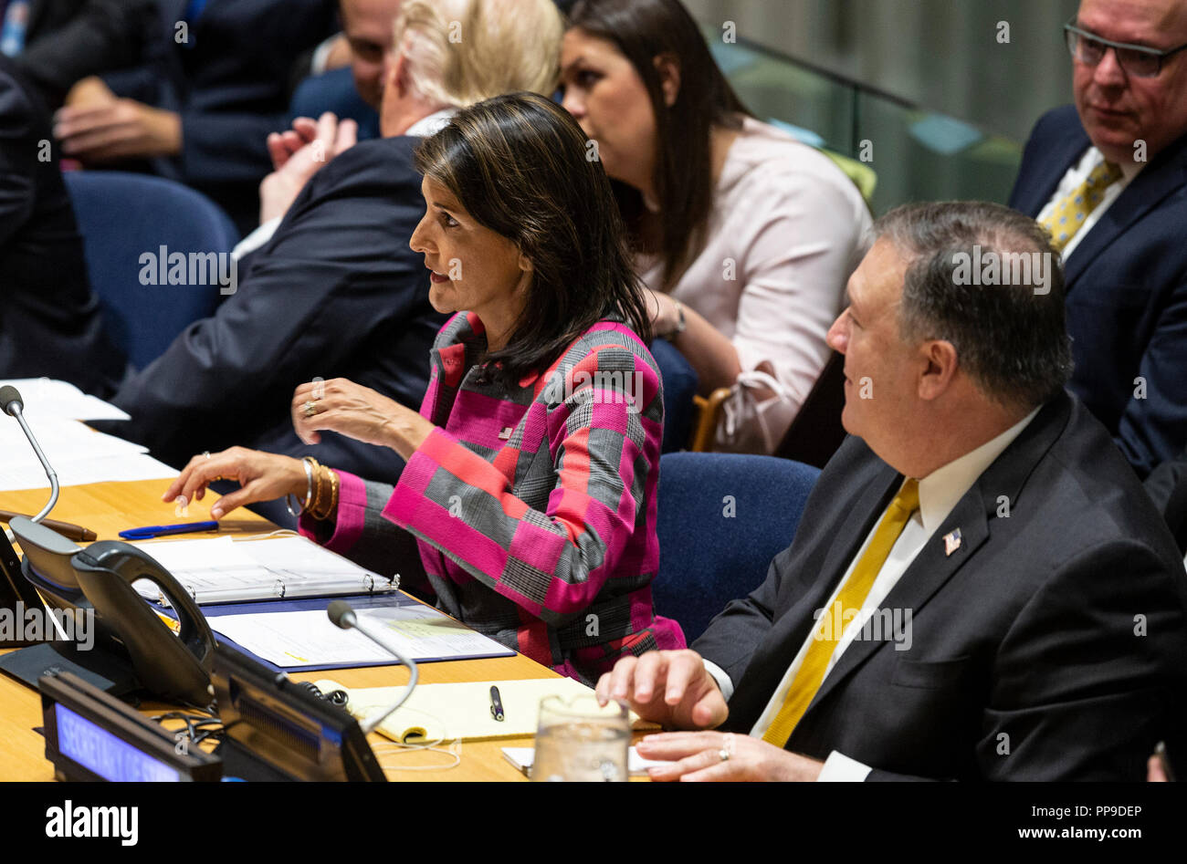 Ambassador Nikki Haley, US Secretary of State Mike Pompeo UN General ...
