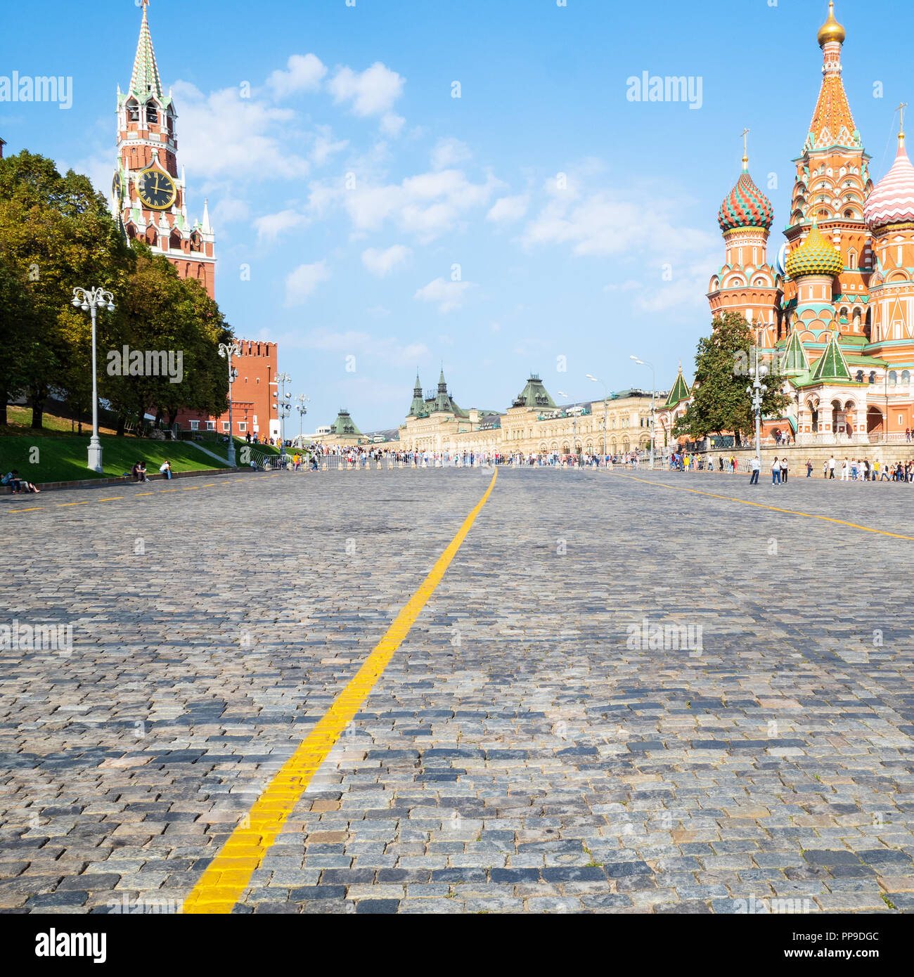 Vasilevsky Descent of Red Square in Moscow city in sunny september day ...