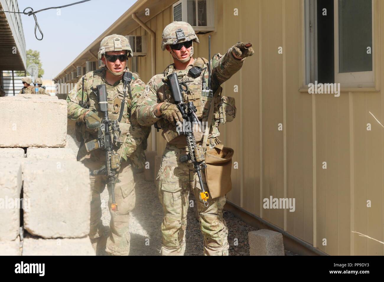 KANDAHAR AIRFIELD, Afghanistan (Aug. 16, 2018) -- Two U.S. Army Soldier ...