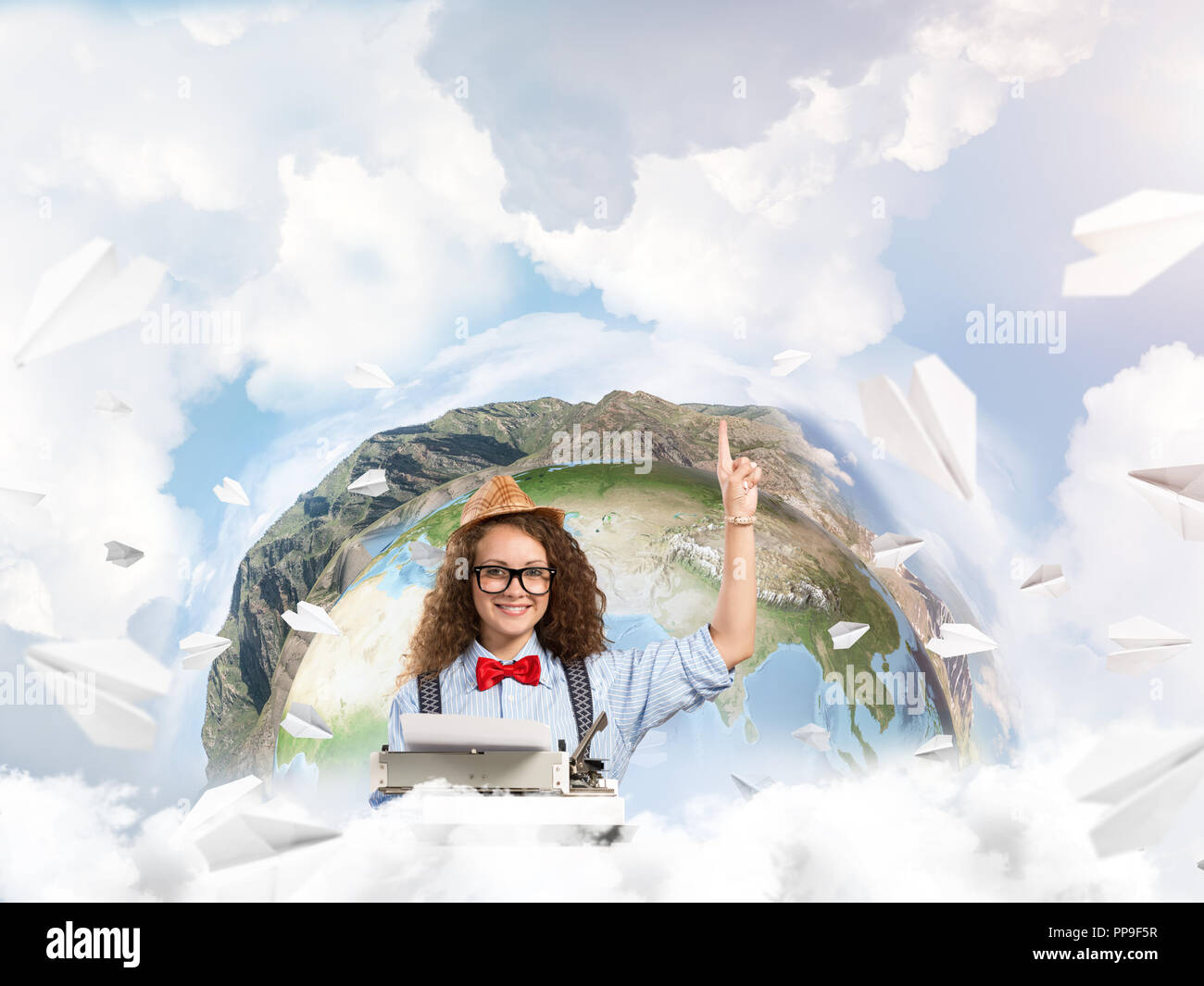 Creative inspiration of young female writer Stock Photo - Alamy