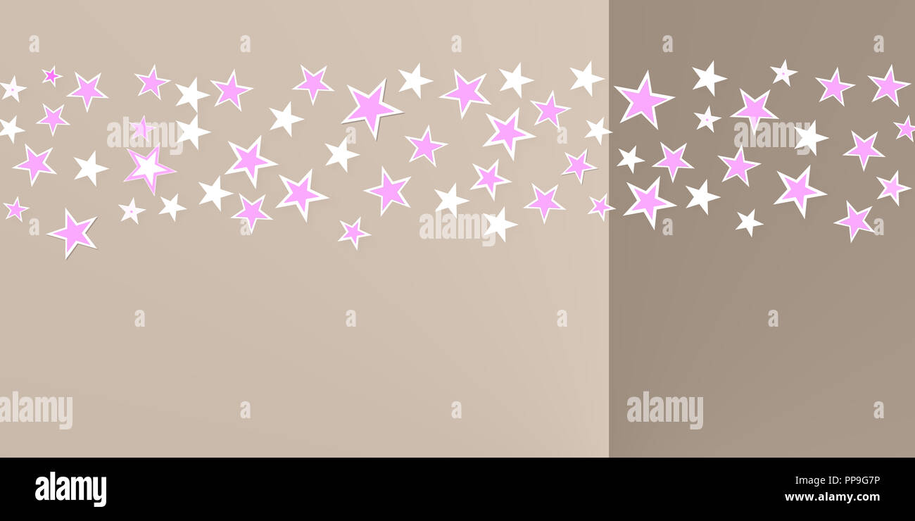 pink starfield on a colored surface - geometric shapes backdrops Stock ...