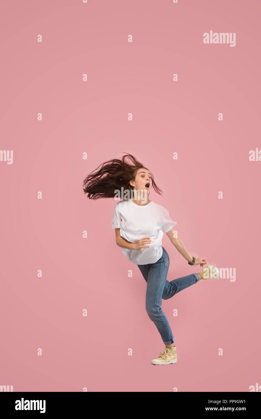 Woman running away fear hi-res stock photography and images - Alamy
