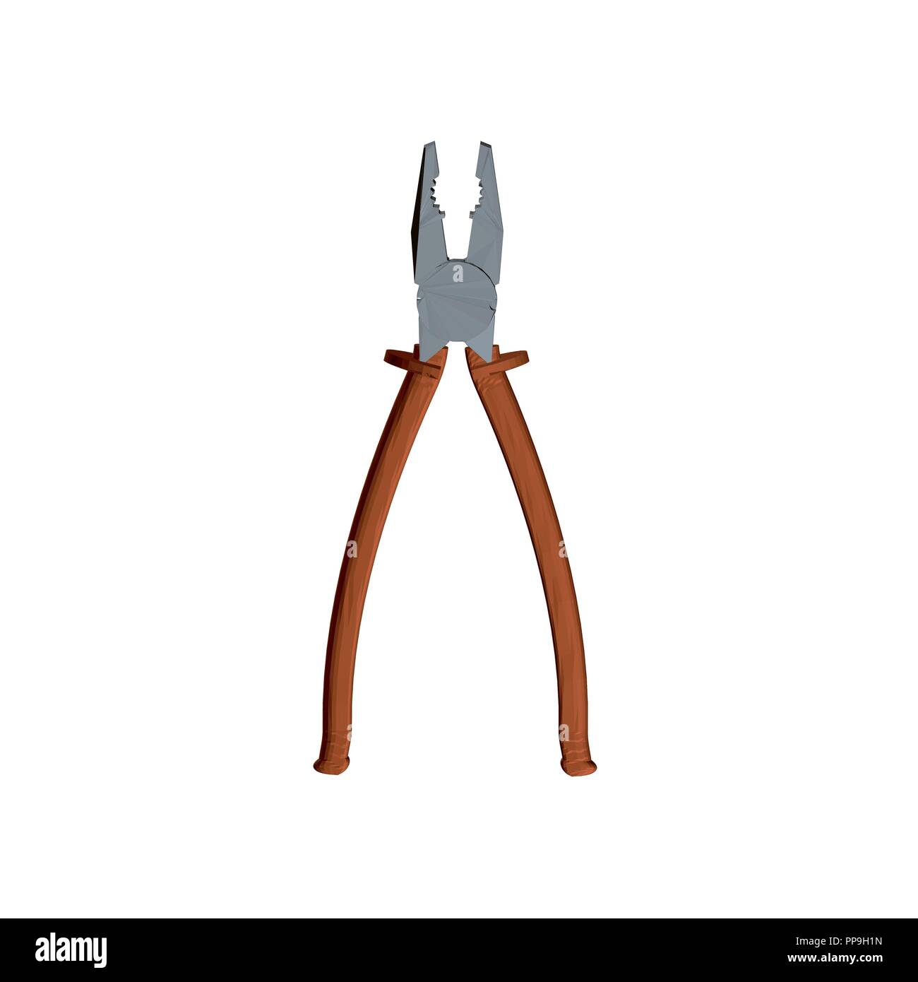 Orange pliers on white background, isolated. Vector illustration Stock ...