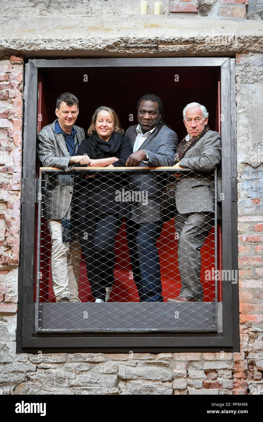 Actors and staff at the Bristol Old Vic theater (left to right ...