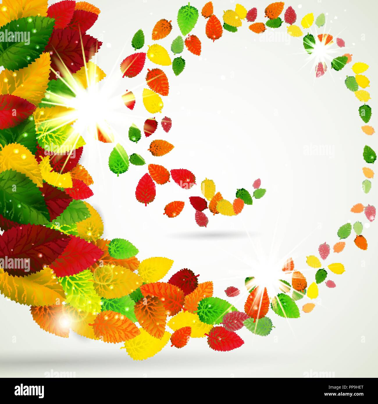 Autumn leaves swirl background Stock Vector Image & Art - Alamy
