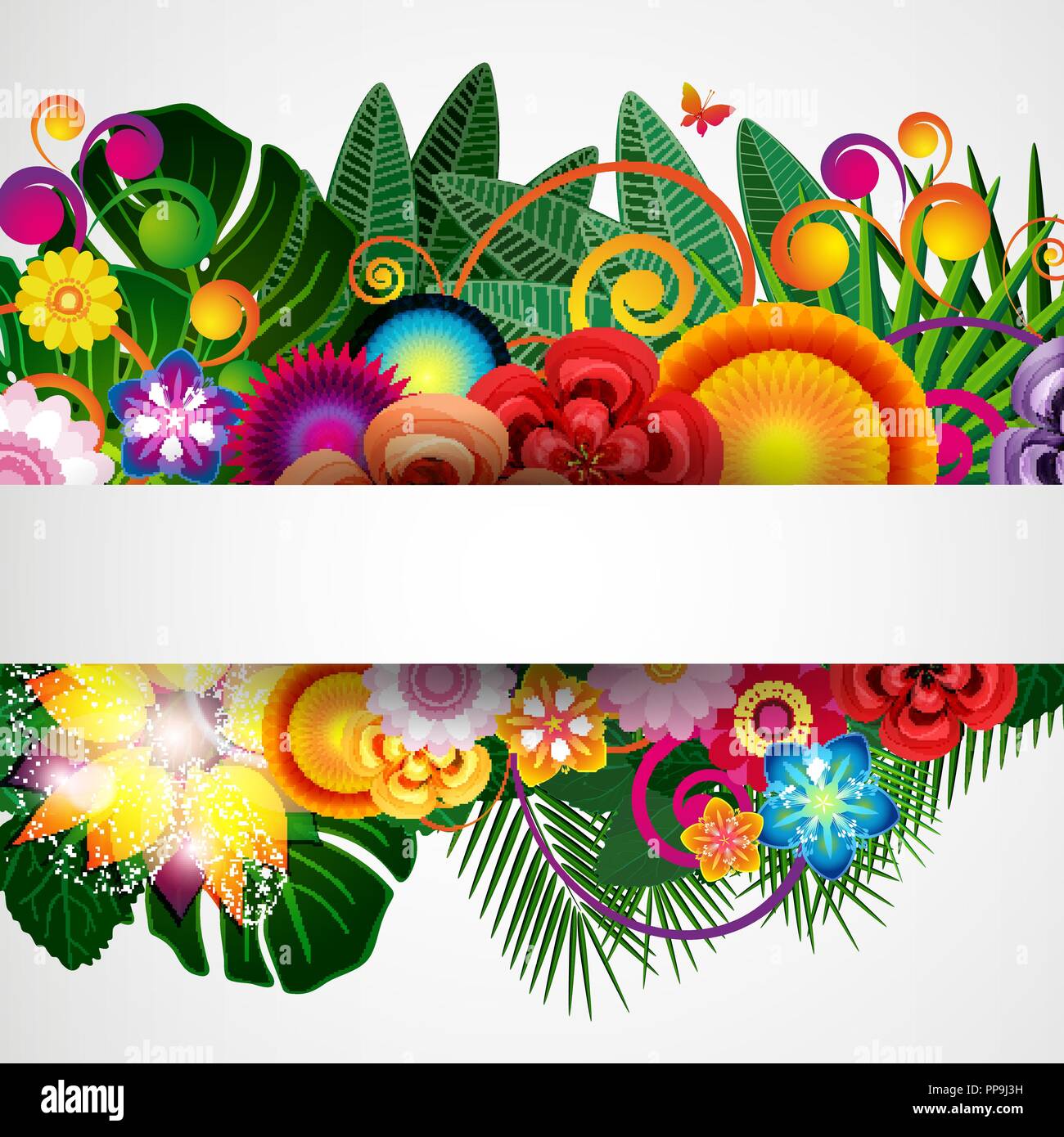 Flowers spring design background, floral pattern, vector illustration ...