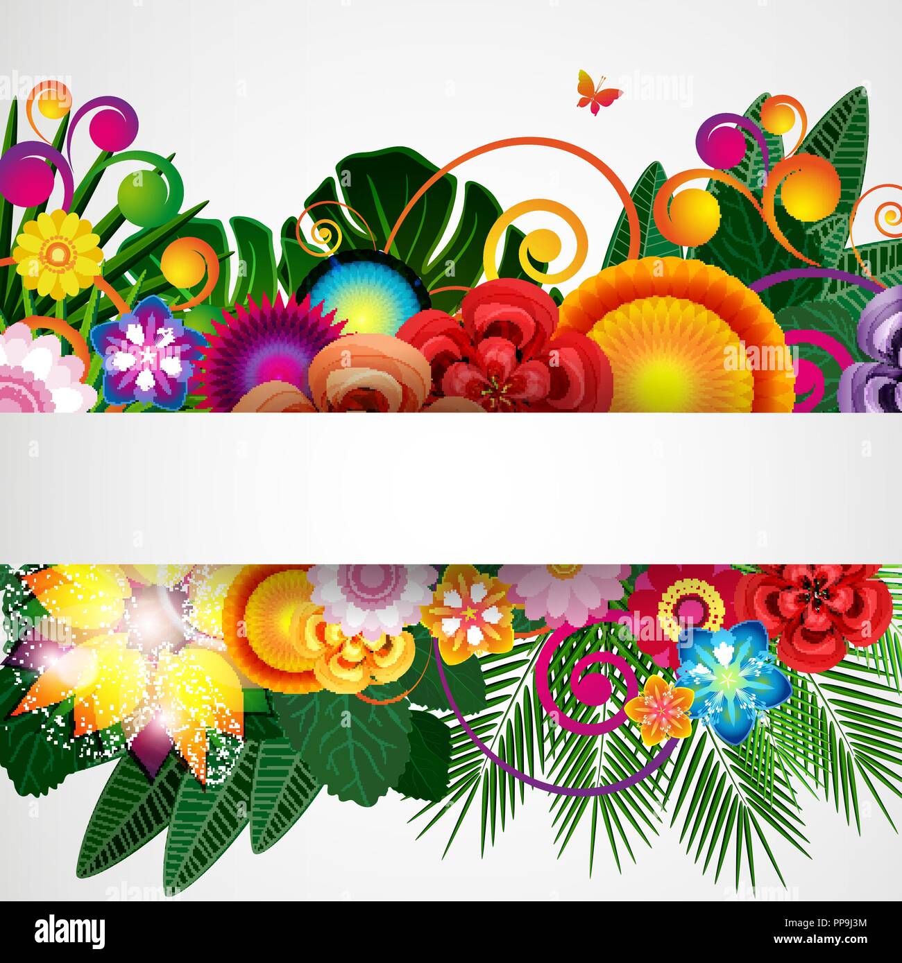 Flowers spring design background, floral pattern, vector illustration ...